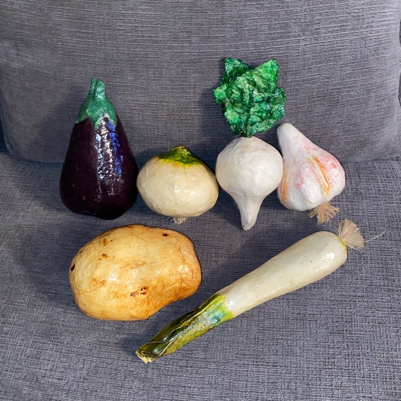 Hand Crafted | Accents | Vintage Paper Mache Fruit Vegetables Mexican ...